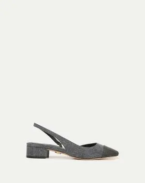 Veronica Beard Cecile Denim Cap-toe Slingback Blue