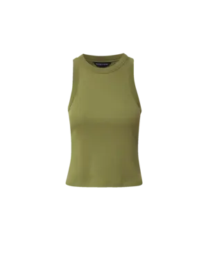 Veronica Beard Jordyn Cropped Tank Top - Cactus