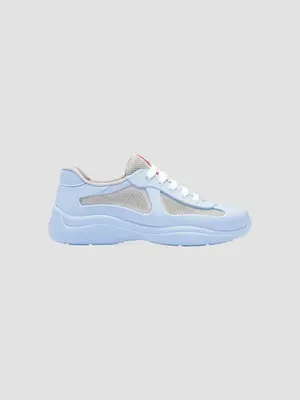 Prada 's America's Cup Soft Rubber And Bike Fabric Sneakers Light Blue