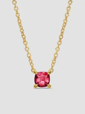 David Yurman Micro Chatelaine Pendant Necklace In 18k Yellow Gold Ruby