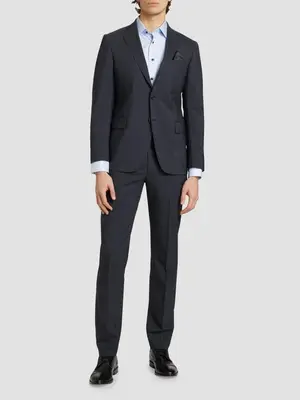SAKS FIFTH AVENUE Collection Plaid Wool Single-breasted Suit