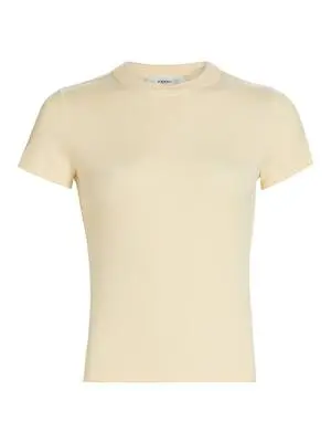 FRAME Rib-knit Crewneck T-shirt Canary