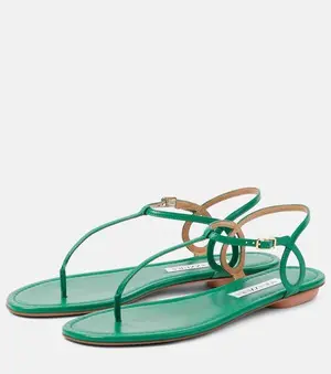 AQUAZZURA Almost Bare Leather Thong Sandals