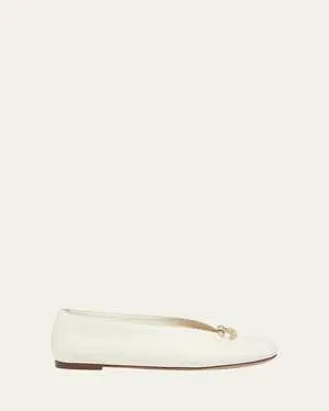 Valentino Garavani Vlogo Medallion Calfskin Ballerina Flats
