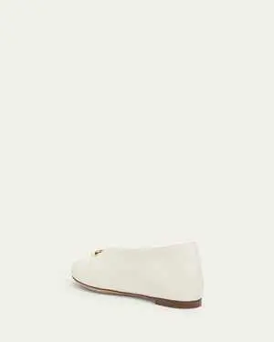 Valentino Garavani Vlogo Medallion Calfskin Ballerina Flats