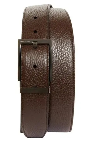 FERRAGAMO Classic Double Adjustable Reversible Leather Belt - Moro