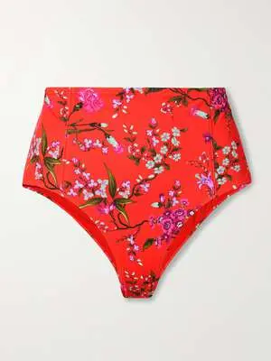Erdem Floral Print High-waisted Bikini Briefs