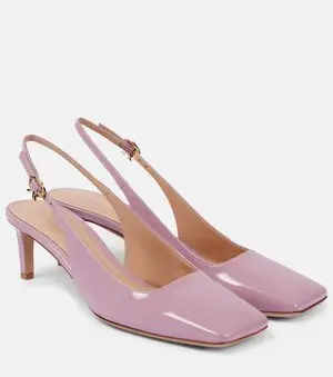 GIANVITO ROSSI Pink Leather Slingback Pumps