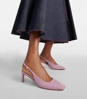 GIANVITO ROSSI Leather Slingback Pumps - Pink