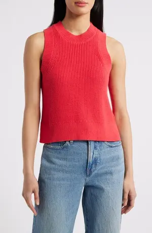 525 America 525 Demi Cotton Sweater Vest - Tomato
