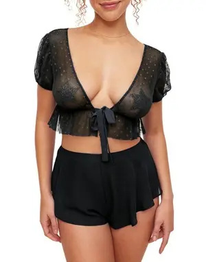 ADORE ME Lindy Crop Top & Short Set - Black