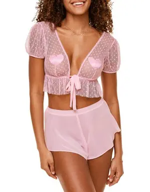 ADORE ME Adore Me Lindy Crop Top & Short Set Light Pink