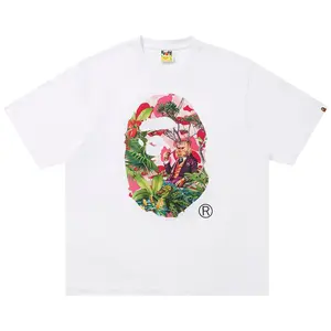 A BATHING APE X Monkey 47 Ape Head Tee /pink - White