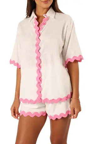 PETAL & PUP Button-up Shirt & Shorts Set
