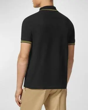 Versace Apos;s Pop Medusa Tipped Polo Shirt - Black
