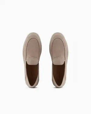 Giorgio Armani Suede Slip-ons - Beige