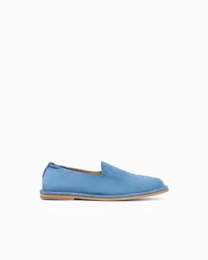 Giorgio Armani Suede Slip-ons - Light Blue