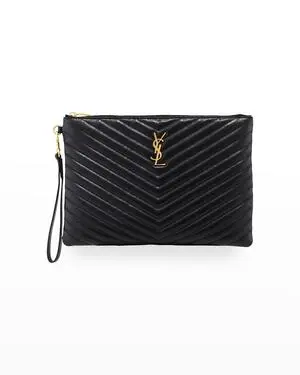 Saint Laurent Monogram Medium Pouch - Black