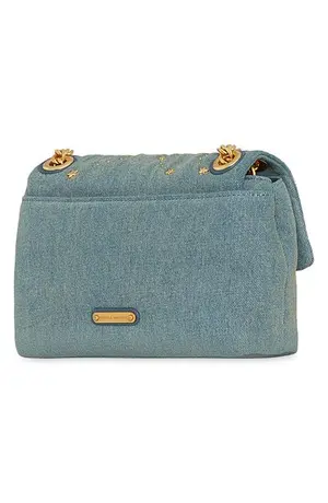 Rebecca Minkoff Edie Celestial Stud Quilted Denim Convertible Crossbody Bag