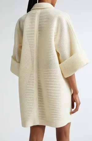 Max Mara Quato Honeycomb Texture Oversized Jacket