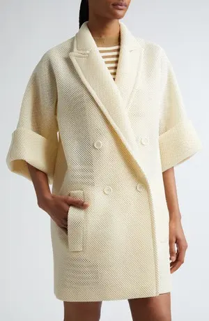 Max Mara Quato Honeycomb Texture Oversized Jacket