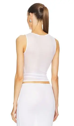 HELSA Sheer Knit Draped Top