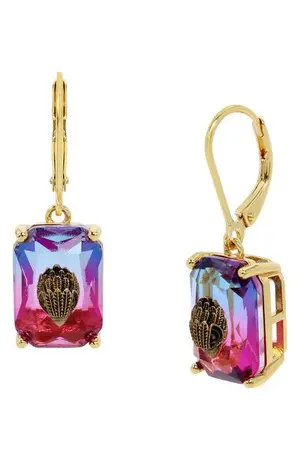 Kurt Geiger Ombré Crystal Drop Earrings - Fuchsia