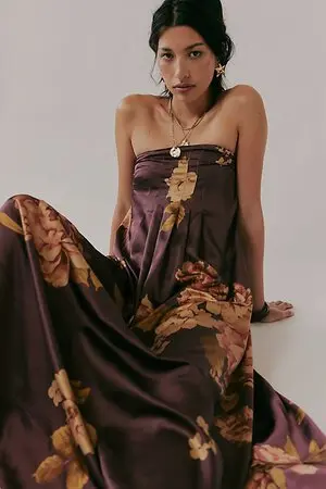 Free People Botanical Maxi Dress - Wine Combo