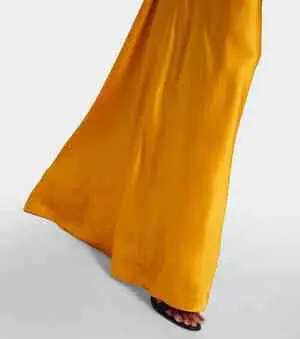 THE SEI Lace-trimmed Silk Satin Gown