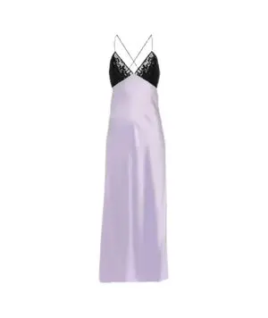 THE SEI Lace-trimmed Silk Satin Gown