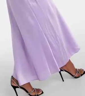 THE SEI Lace-trimmed Silk Satin Gown