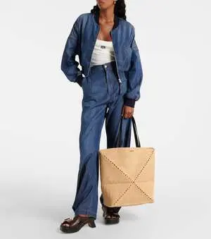 Loewe Puzzle Fold Xl Raffia Tote Bag