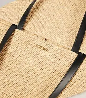 Loewe Puzzle Fold Xl Raffia Tote Bag