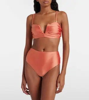 Jade Swim Calla Bandeau Bikini Top - Red