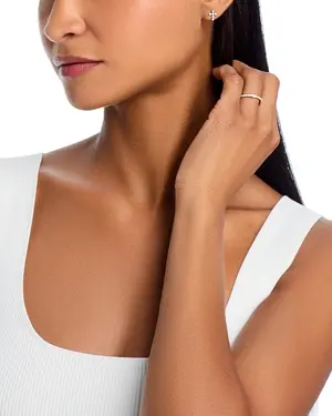Bloomingdale'S 14k Gold Diamond Cross Stud Earrings
