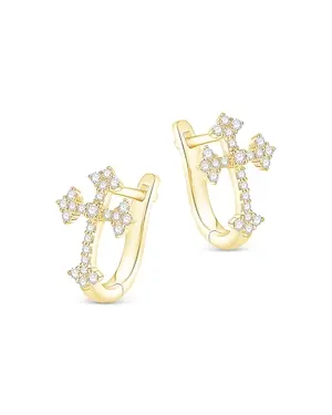 Bloomingdale'S Diamond Cross Hoop Earrings - Gold