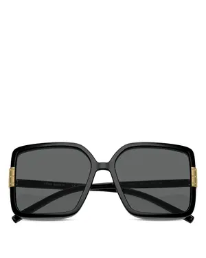 Tory Burch Flat Eleanor Square Sunglasses 57mm - Black/gray Solid