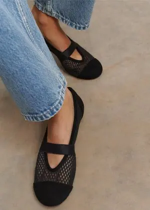 ME+EM Mesh Ballerina Flat