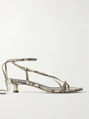 AeydĒ Paige Snake-effect Leather Sandals