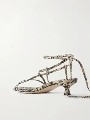 AeydĒ Paige Snake-effect Leather Sandals