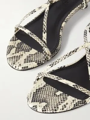 AeydĒ Paige Snake-effect Leather Sandals