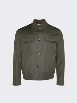 Loro Piana Kiku Cotton Linen Bomber Jacket - Leaf Tea