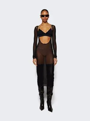Amina Muaddi Olivia Glass Thigh High Boot