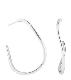 ASTRID & MIYU Rhodium-plated Infinite Hoop Earrings - Silver