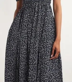 Matteau Shirred Bodice Peasant Dress