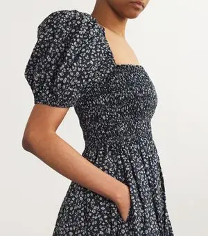 Matteau Shirred Bodice Peasant Dress