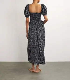 Matteau Shirred Bodice Peasant Dress