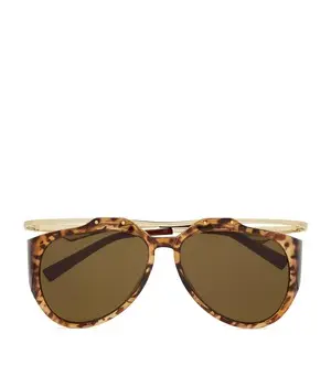 Saint Laurent Amelia Aviator Sunglasses - Brown