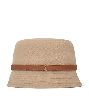 Saint Laurent Cassandre Bucket Hat - Nude
