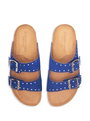 SCAROSSO Delilah Stud-embellished Suede Slides